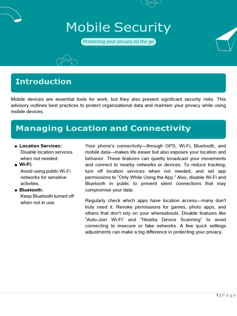 Mobile Device Privacy Best Practices | PDF | Mobile App | Privacy