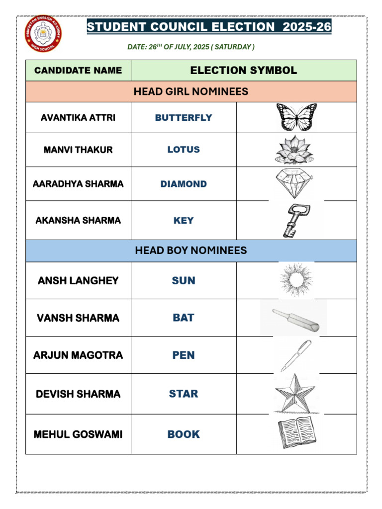 Student Council Election 2025-26 | PDF