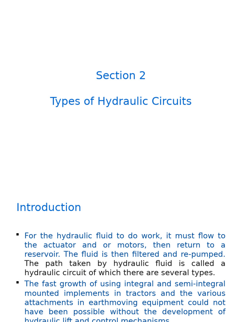 ME080 Section 2 - Types of Hydraulic Circuits | PDF | Pump | Mechanical ...