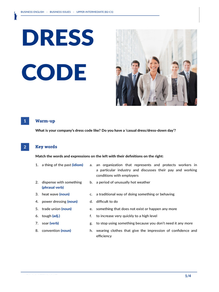 Evolving Workplace Dress Codes | PDF | Verb | Grammar