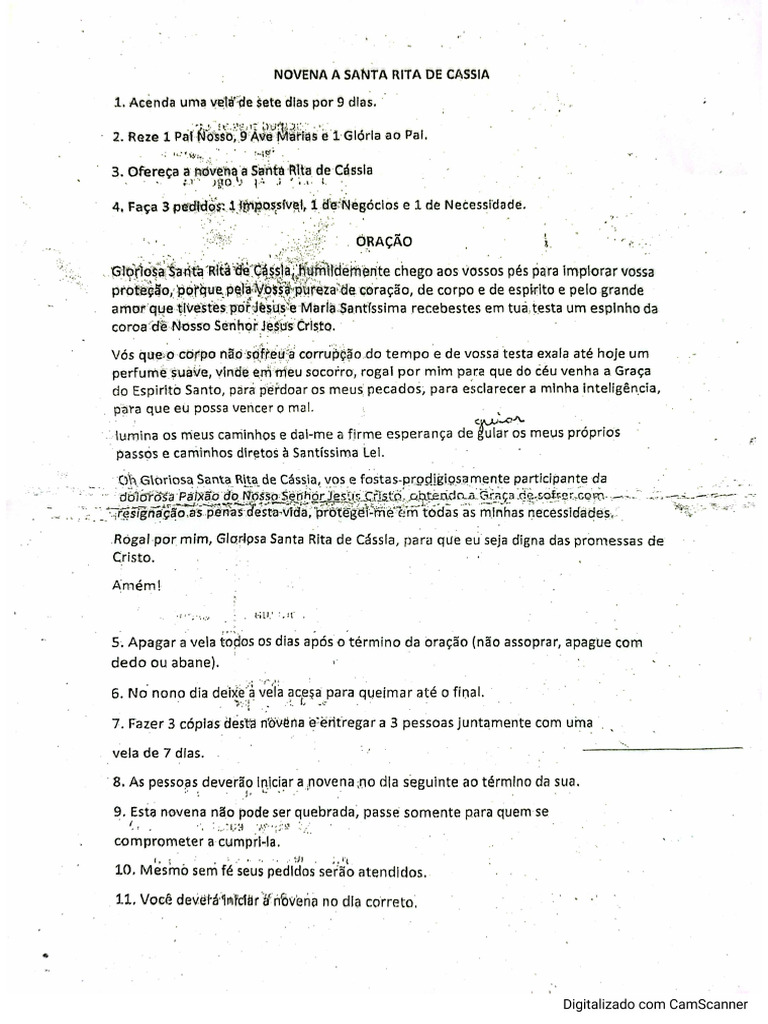 Novena de Santa Rita de Cássia | PDF