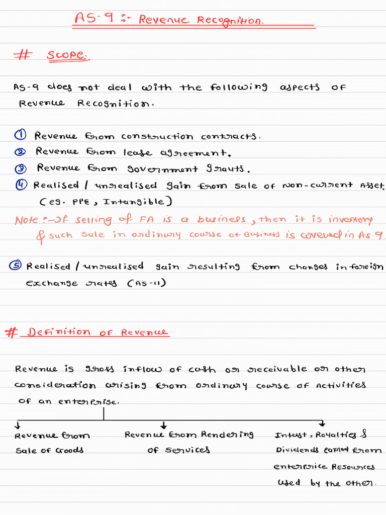 As - 9 Revenue Recognition Notes - 2 | PDF
