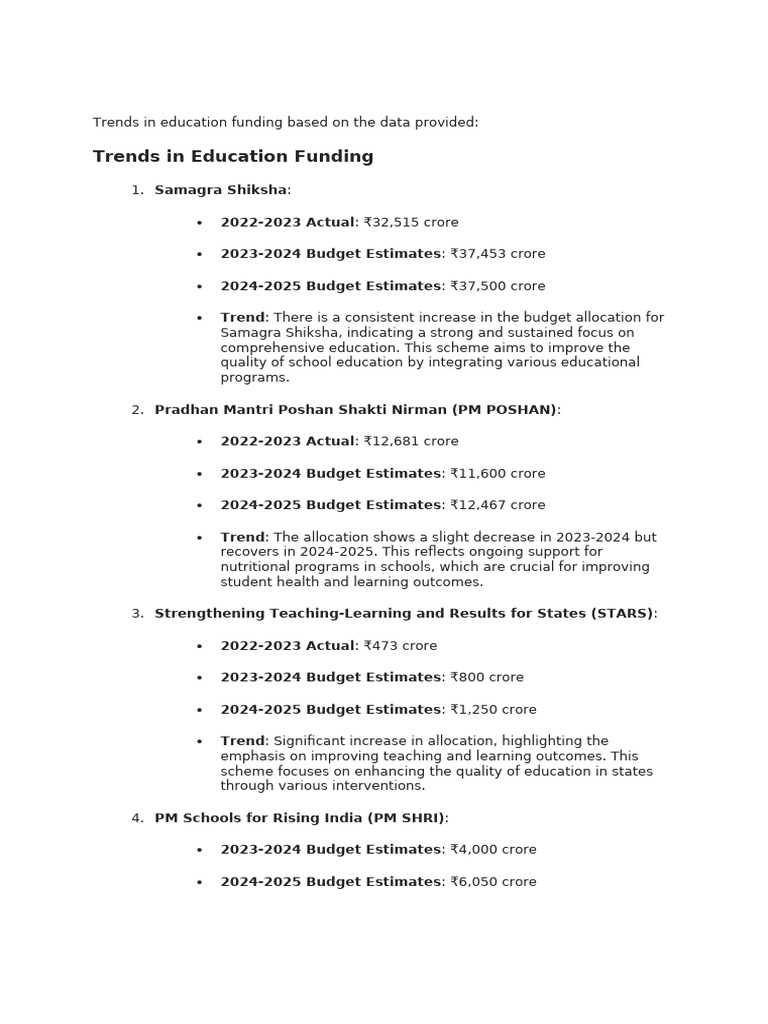 Trends in Education Funding and Schemes | PDF | Economies