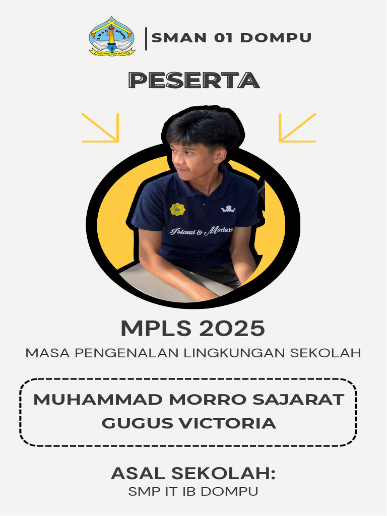 Contoh ID Card Peserta MPLS 2025 | PDF