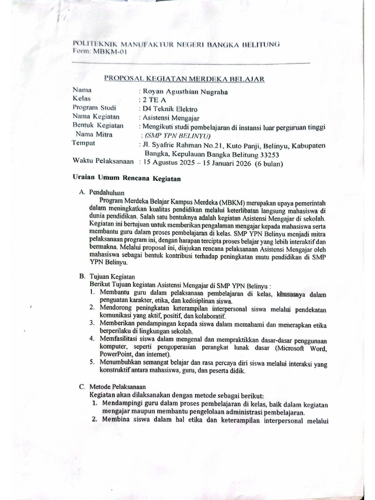 Berkas MBKM Royan | PDF