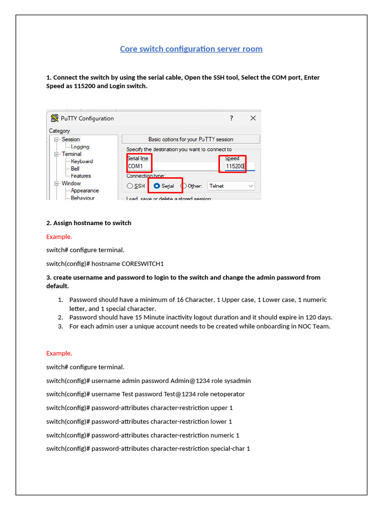 Core Switch Configuration Guide | PDF | Ip Address | Network Switch