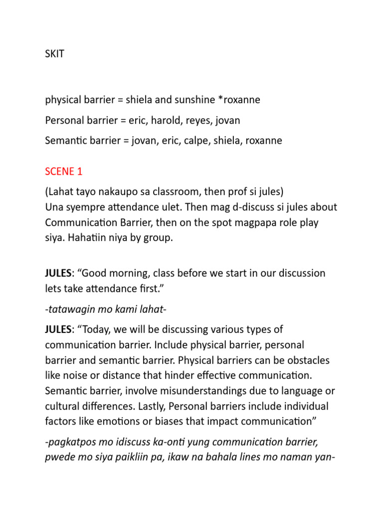 Communication Barrier | PDF