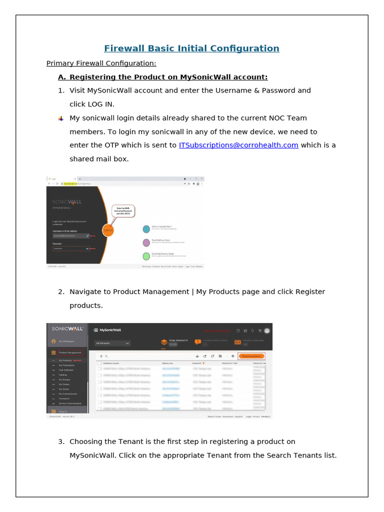 Firewall Basic Initial Configuration | PDF | Ip Address | Firewall (Computing)