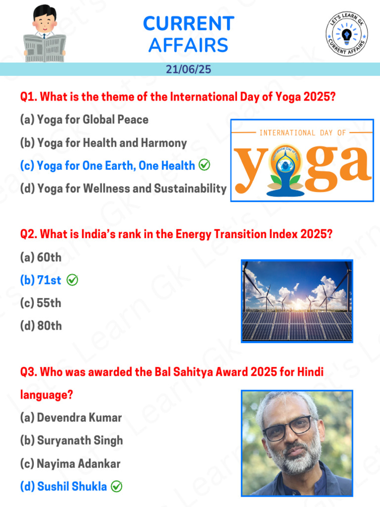 Current Affairs 21 June 2025 | PDF