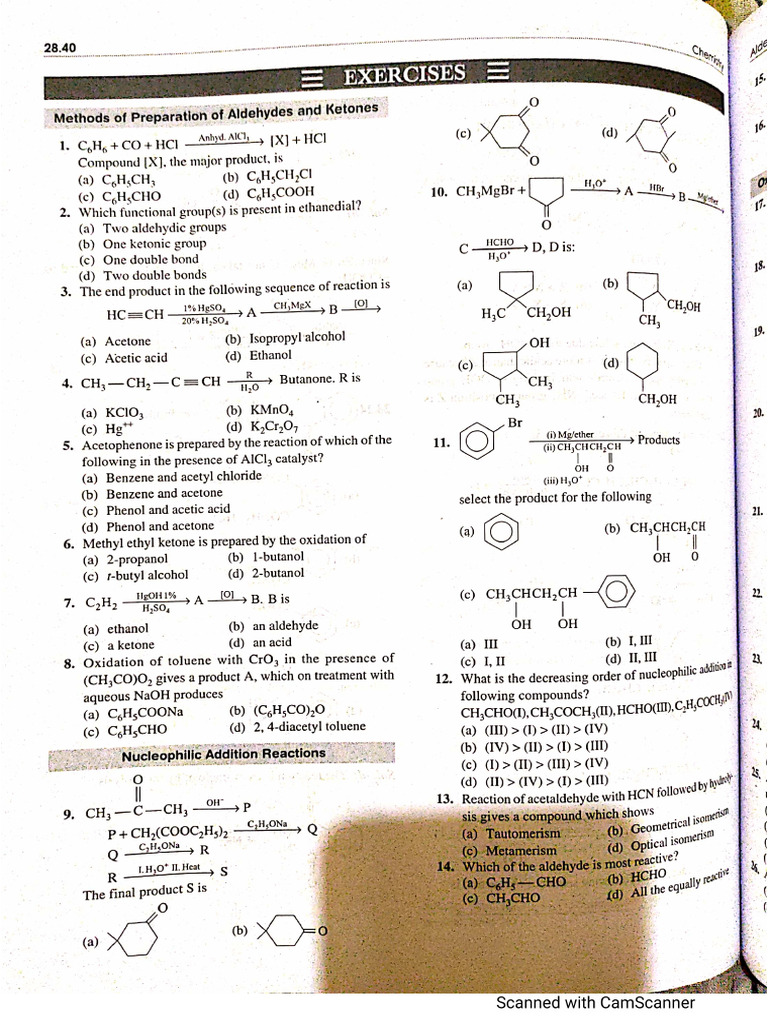 Jee Aldehyde Ketone DPP | PDF
