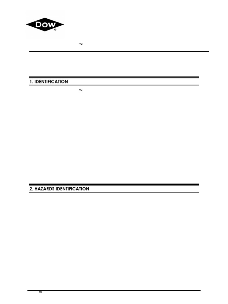 DOWTHERM A Heat Transfer Fluid SDS | PDF | Occupational Safety And Health