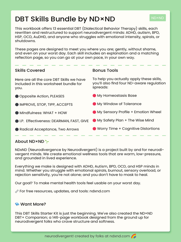 Worksheet-DBT Skills Starter | PDF | Dialectical Behavior Therapy | Relaxation (Psychology)