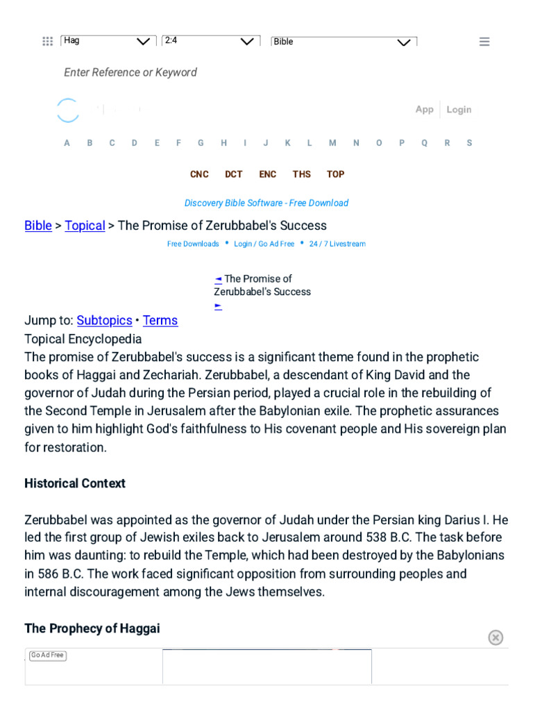 Topical Bible_ the Promise of Zerubbabel's Success | PDF | Religious Belief And Doctrine | Theology