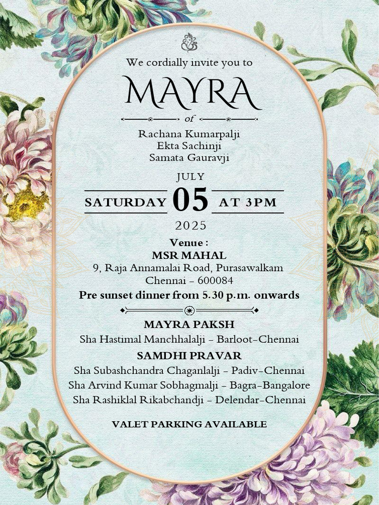 Mayra Invite 5th July | PDF