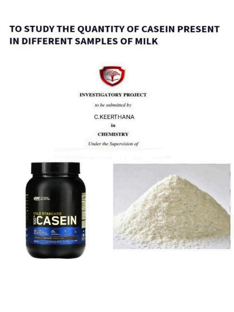 Chemistry Project Quantity of Casein | PDF