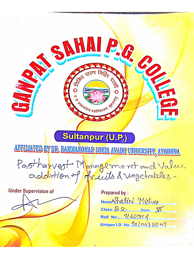 Post Harvest Management and Value Addition of Fruits and Vegetables | PDF
