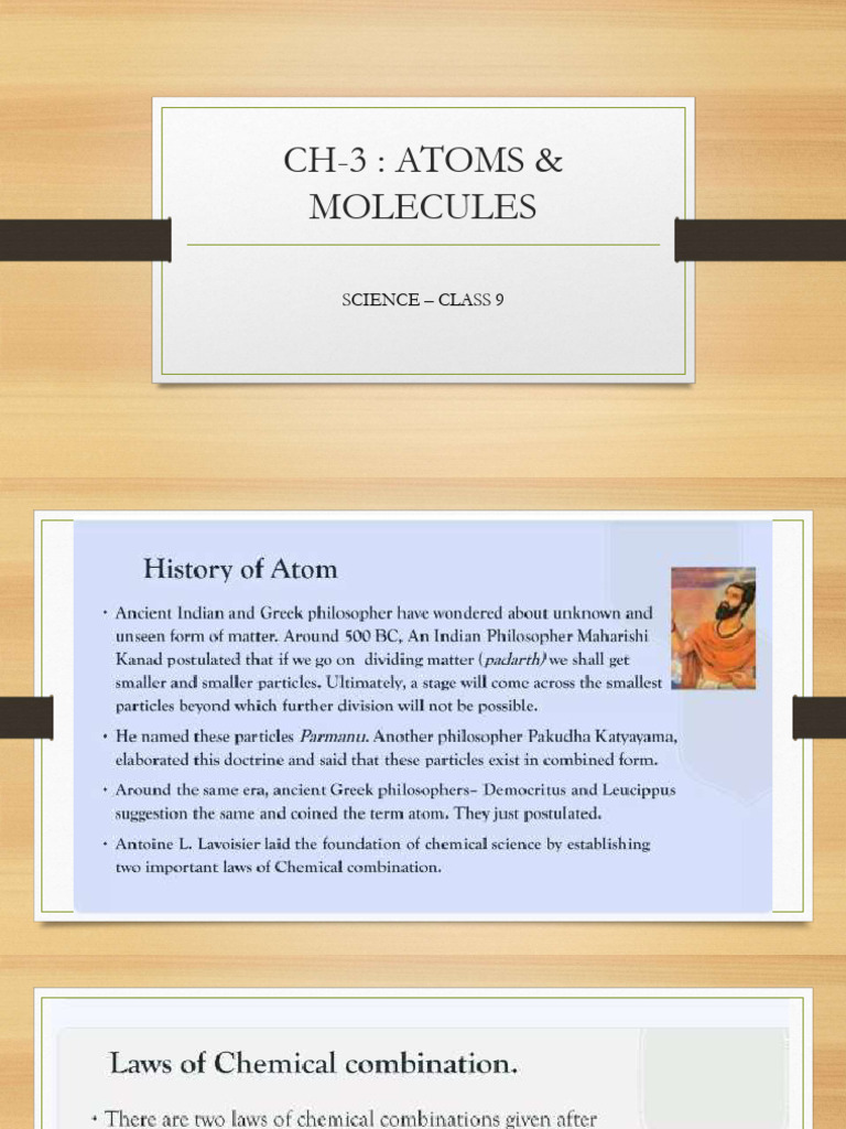 Ch3 - Atoms & Molecules | PDF
