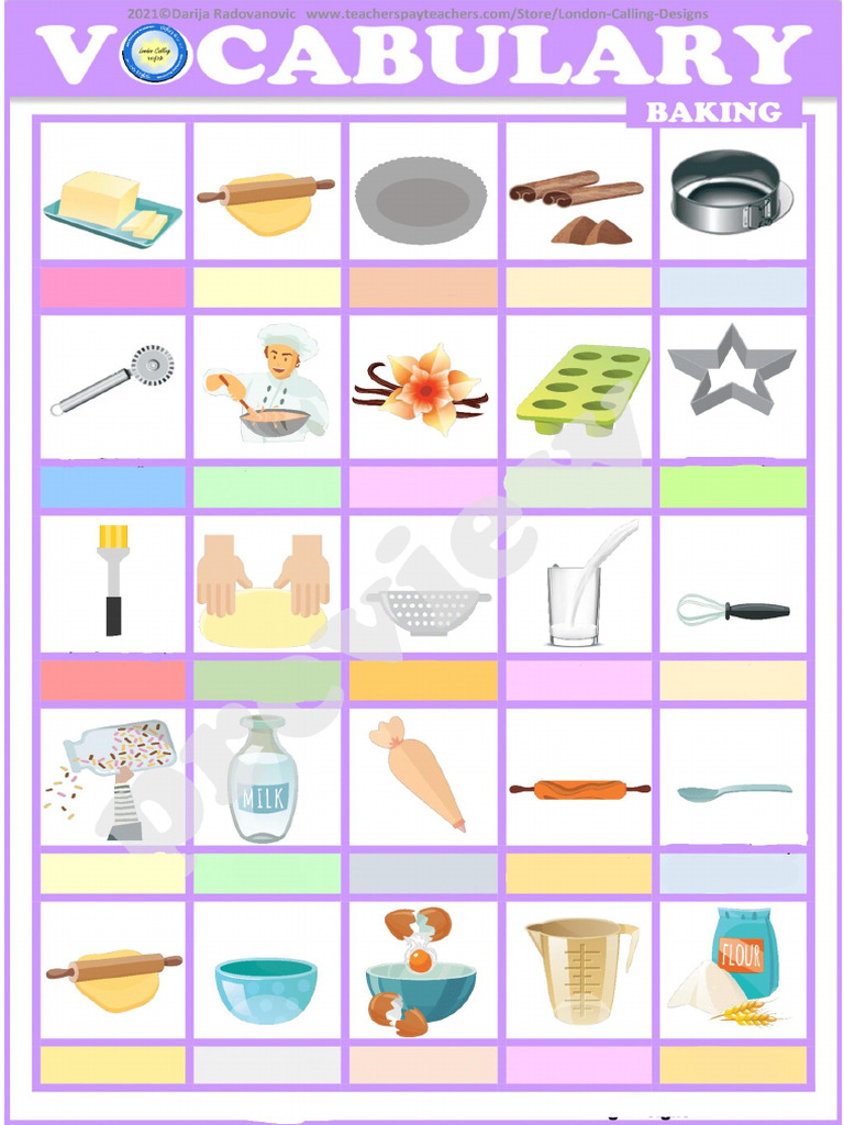 Baking Vocabulary | PDF