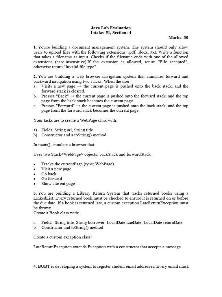 Java Lab Evaluation 51 4 | PDF | Constructor (Object Oriented ...
