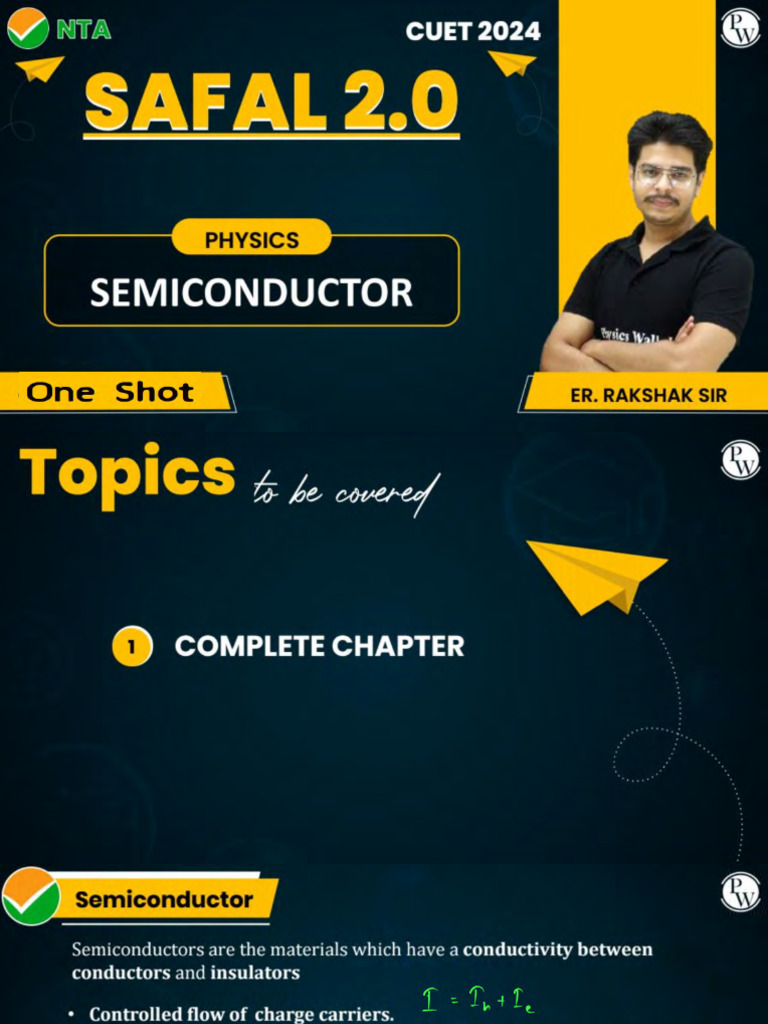 Semiconductor One Shot Class Notes Safal 2.0657698e2c4a23600189f71e6 | PDF