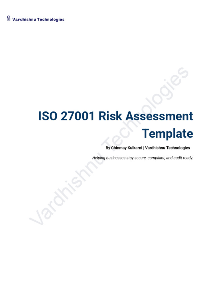 ISO 27001 Risk Assessment Template | PDF | Risk | Risk Assessment