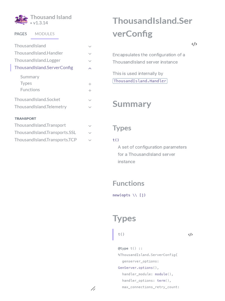 ThousandIsland - ServerConfig - Thousand Island v1.3.14 | PDF ...