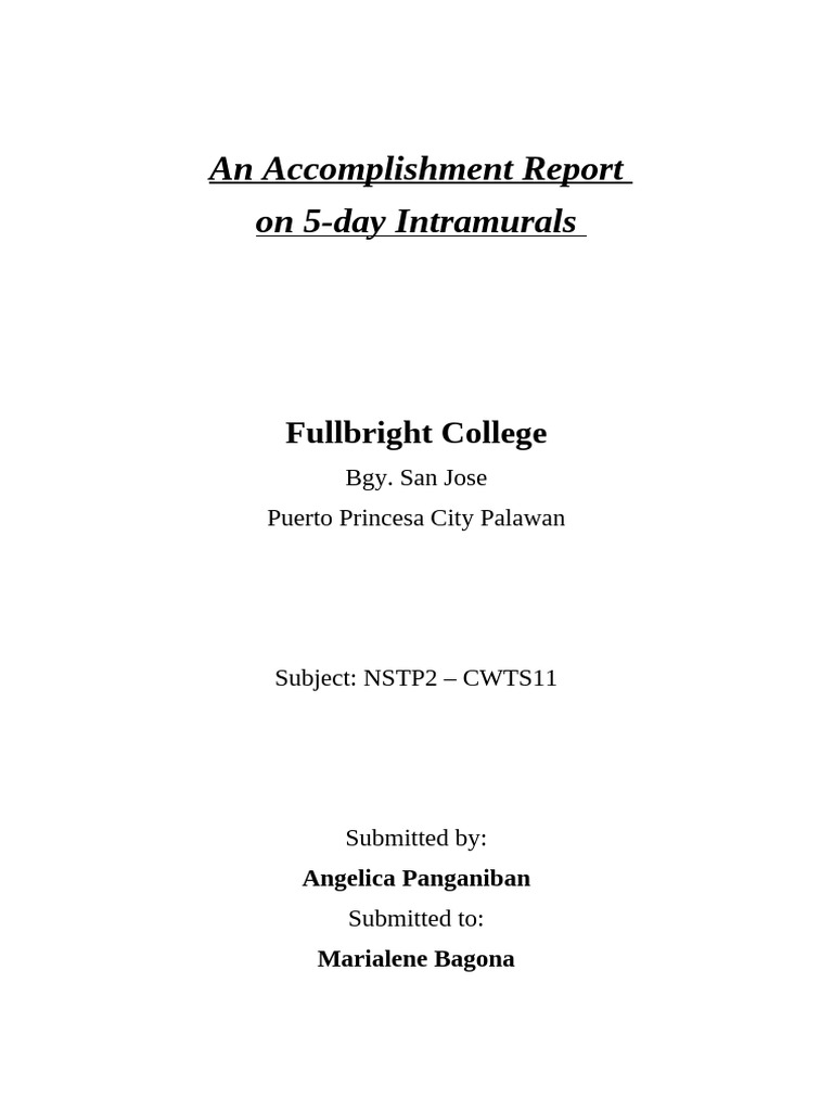 Accomplishment Report Template | PDF