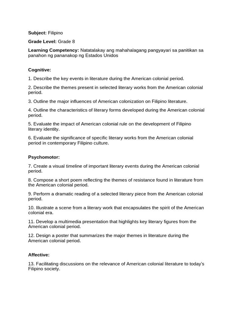 Learning Competency | PDF