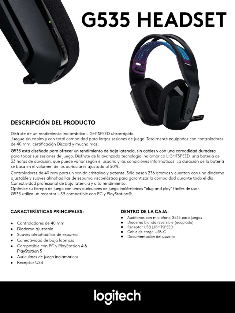G535 Wireless Headset | PDF