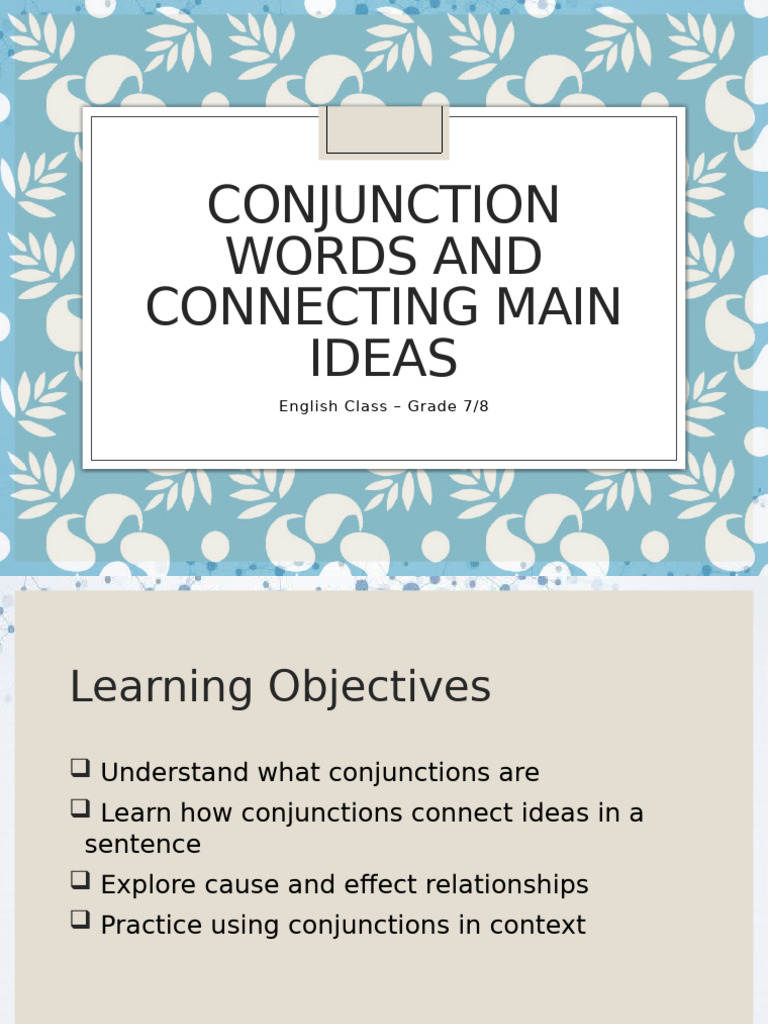 Conjunctions and Main Ideas | PDF