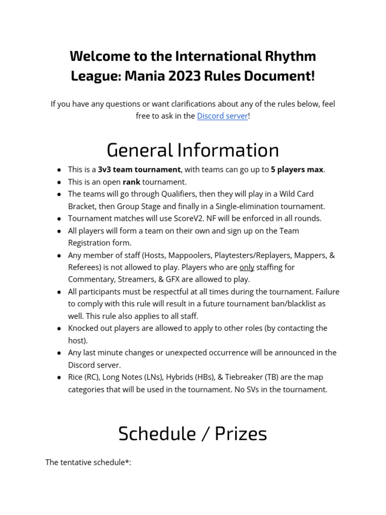 IRL - M 2023 Rules Document | PDF | Play (Activity) | Sports Rules And ...