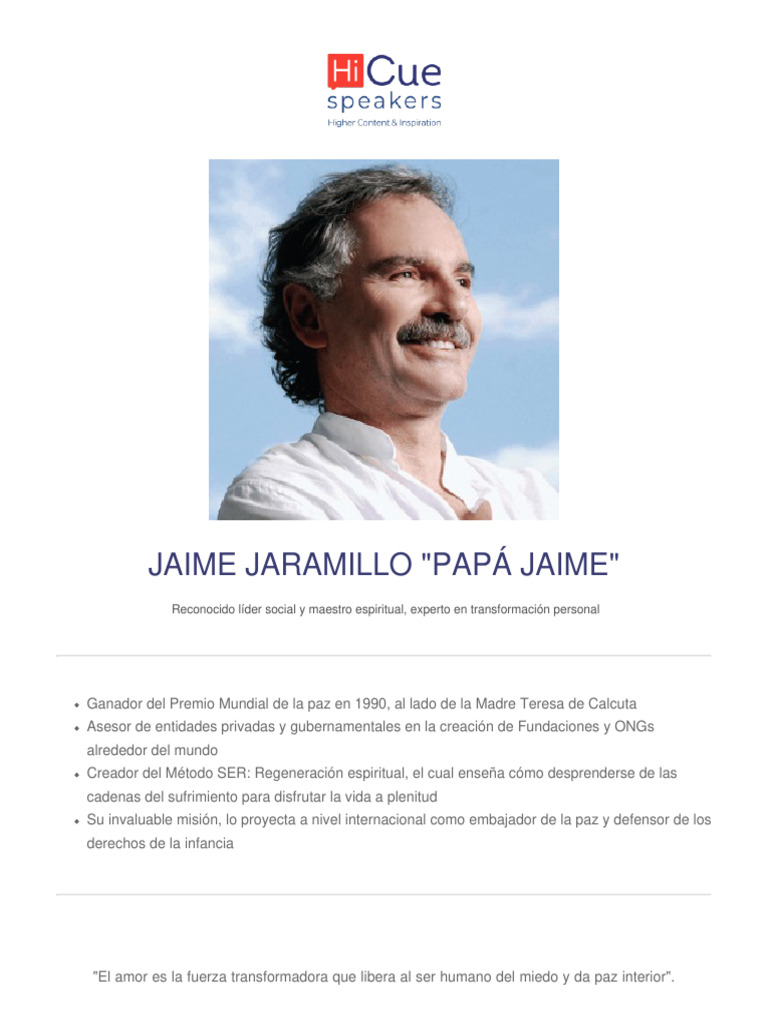 Papá Jaime: Transformación y Paz | PDF | Amor | Paz