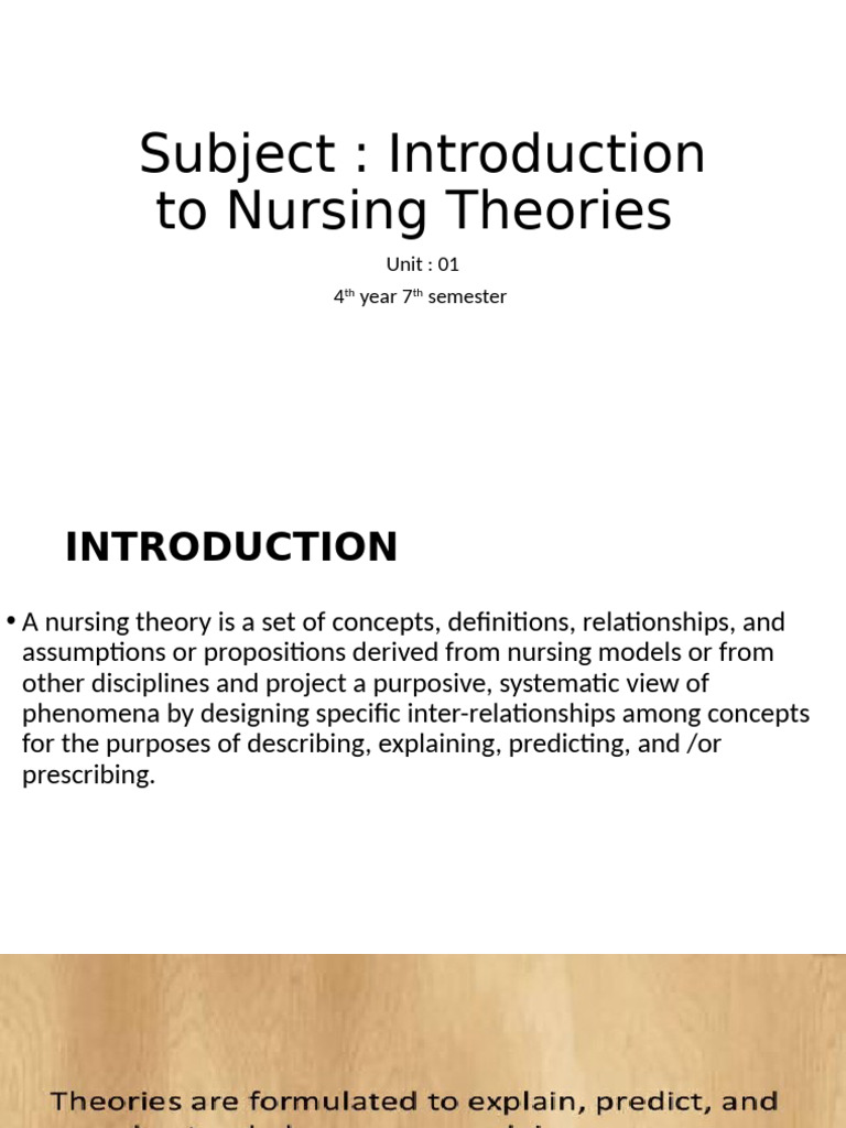 Theoretical Framework in Nursing Unit 1 | PDF