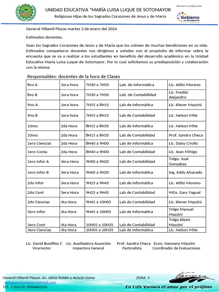Comunicado A Docentes Por La Encuesta | PDF