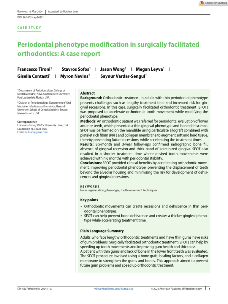 Clin Adv Periodontics - 2024 - Tironi - Periodontal Phenotype ...