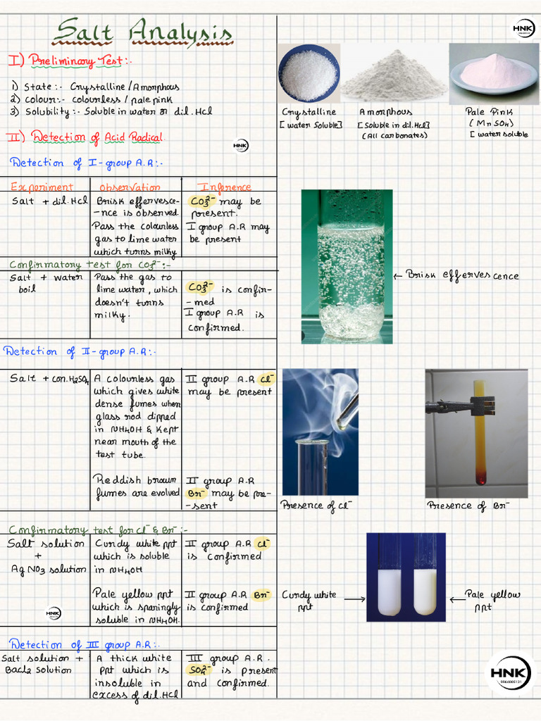 Salt Analysis Procedure by HNK - 250130 - 162642 | PDF