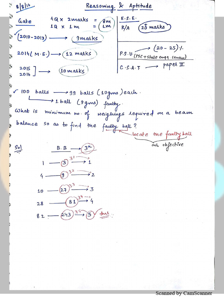 Free Aptitude Handwritten Notes PDF | PDF