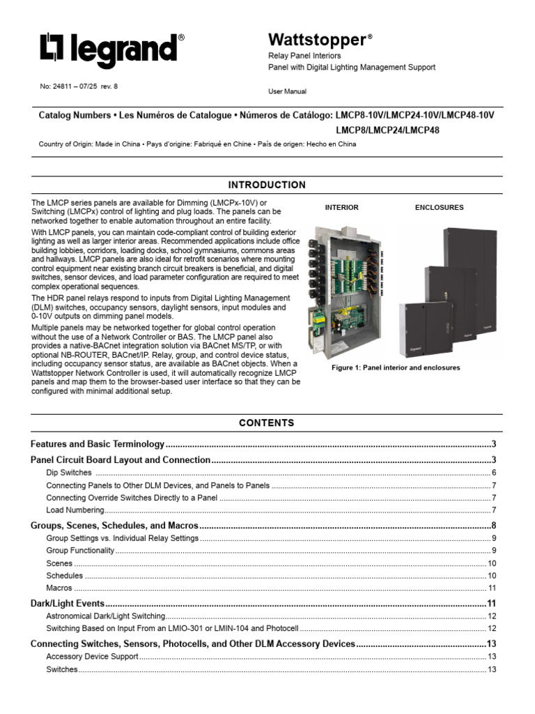 Wattstopper LMCP Panel User Manual | PDF | Parameter (Computer ...
