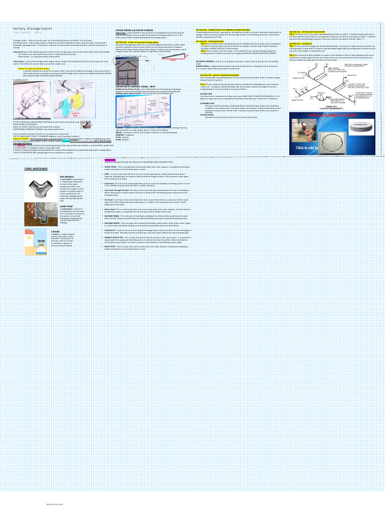 Sanitary Drainage System (BU NOTES) | PDF | Sanitary Sewer | Plumbing