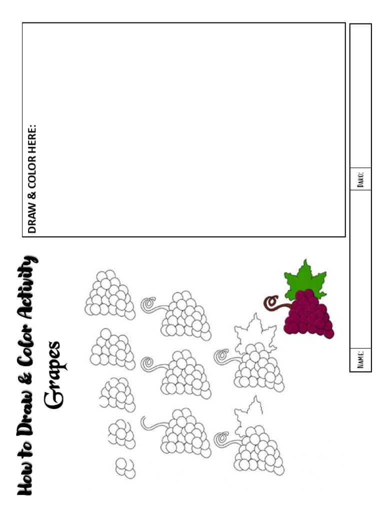 How To Draw and Color Activity 2025-03 Grapes | PDF