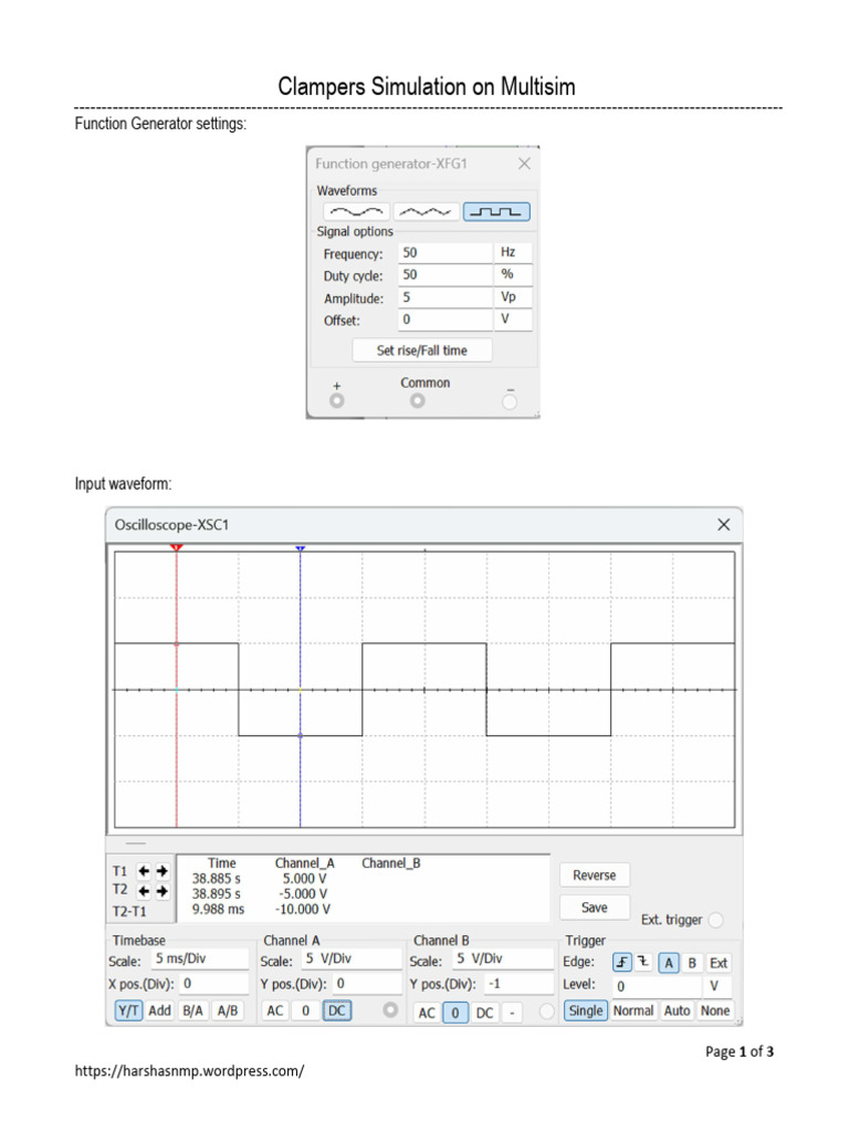 Clampers Simulation On Multisim | PDF