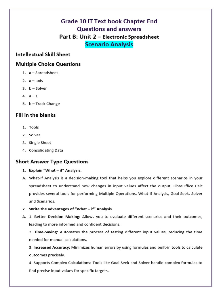 Unit 2 - Electronic Spreadsheet | PDF | Hyperlink | Spreadsheet