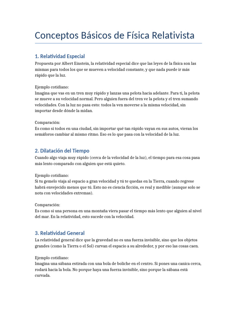 Conceptos Fisica Relativista | PDF