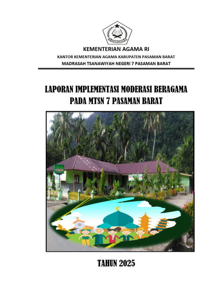 Laporan Moderasi Beragama MTSN 7 Pasaman Barat Tahun 2025 | PDF