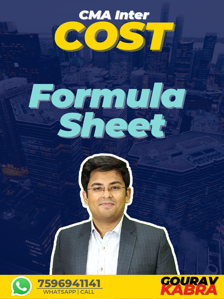 COSTING - Formula Sheet - 241121 - 115059 | PDF