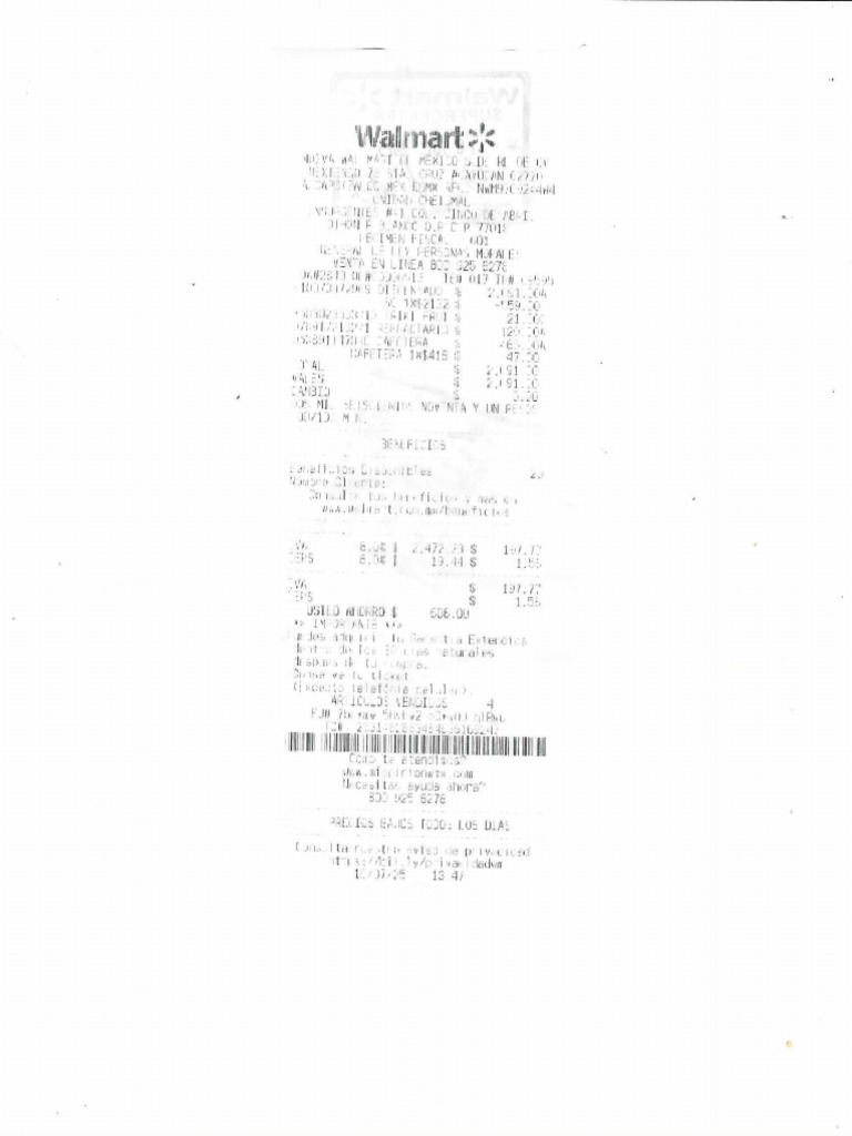 Ticket Walmart | PDF
