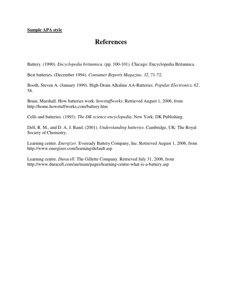 Sample APA Style | PDF | Travel