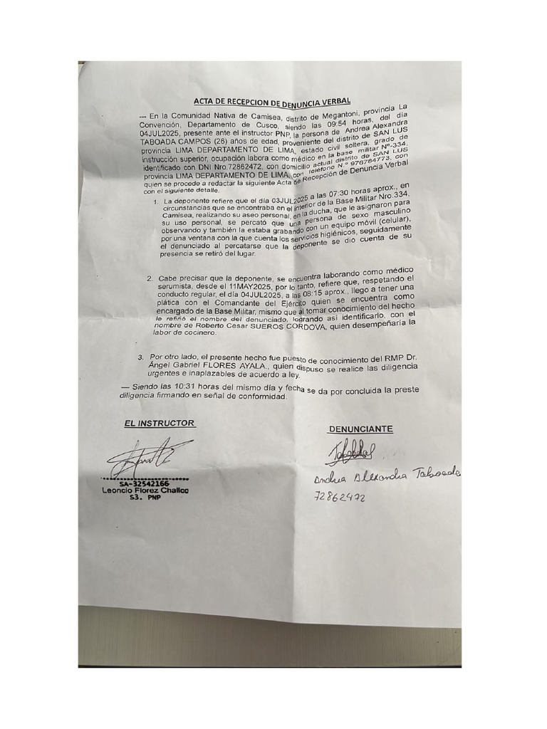 Denuncia PNP | PDF
