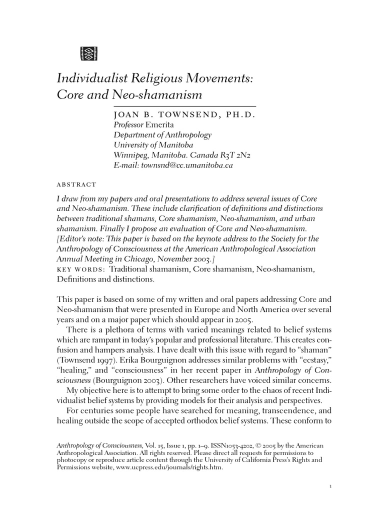 Individualist Religious Movements Core and Neo-Sh | PDF | Shamanism ...
