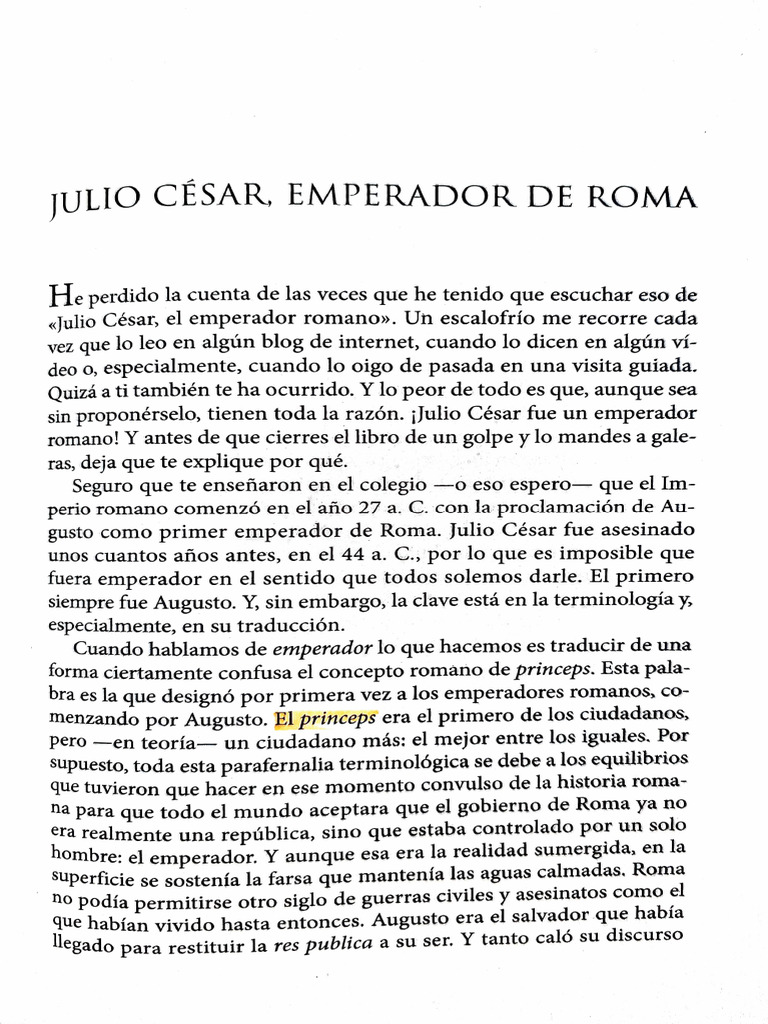 Julio César: ¿Emperador de Roma? | PDF | Augusto | César (Título)